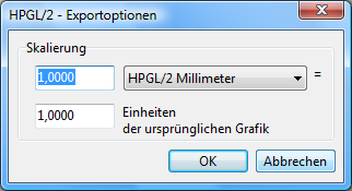 Übersetzung und Druck > HPGL/2 Export